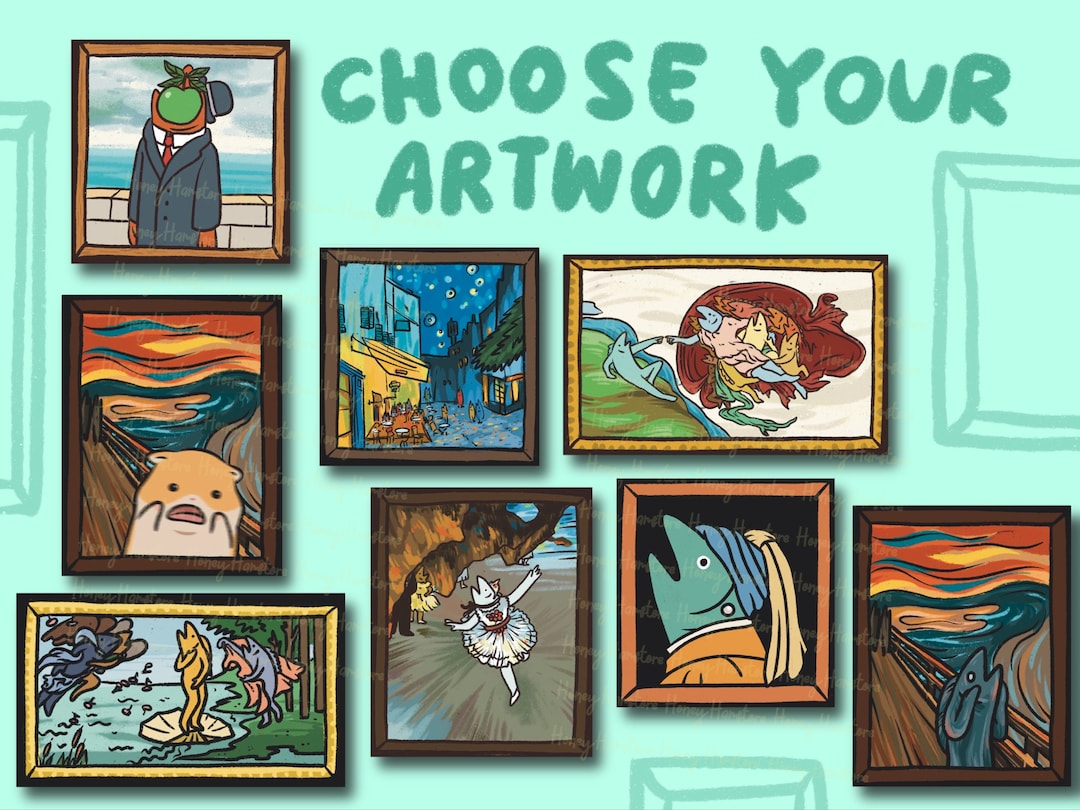 Cute Mini Art Gallery Print | Laminated | Gifts Under 10 | Famous ...