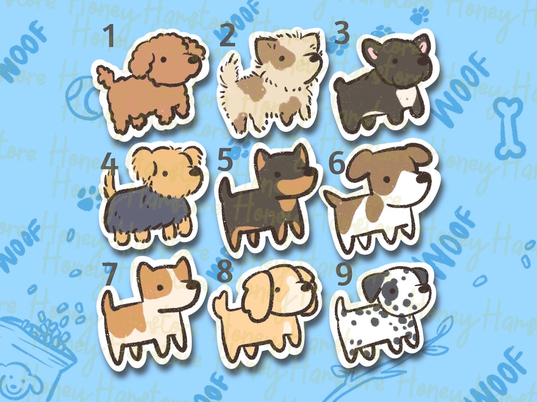 Cute Chibi Dog Puppy Stickers | Dog Lover | Puppy Sticker | Pet ...