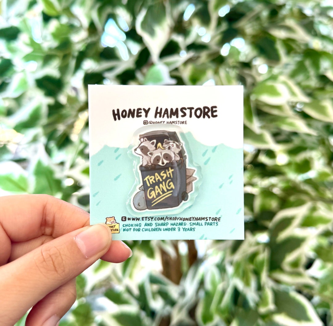 Trash Gang | Acrylic Pin | Cute Funny Design | Gifts Under 10 ...
