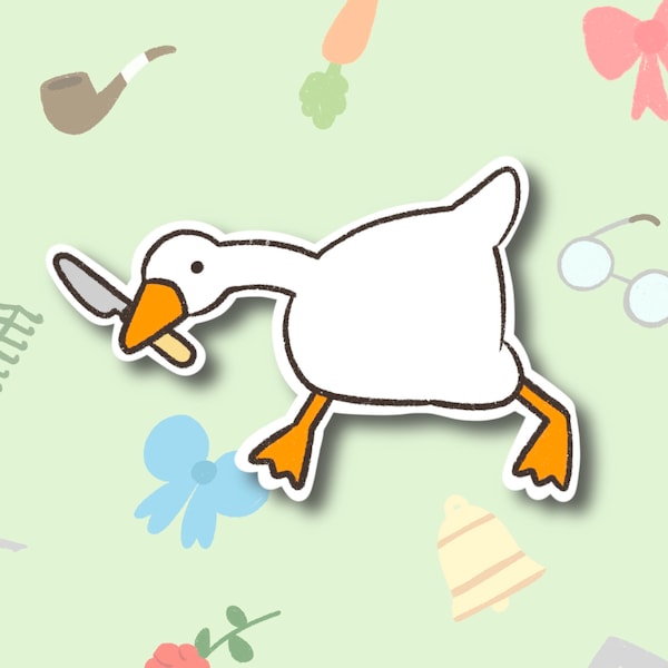 Silly Goose With Knife Bumper Sticker - Etsy