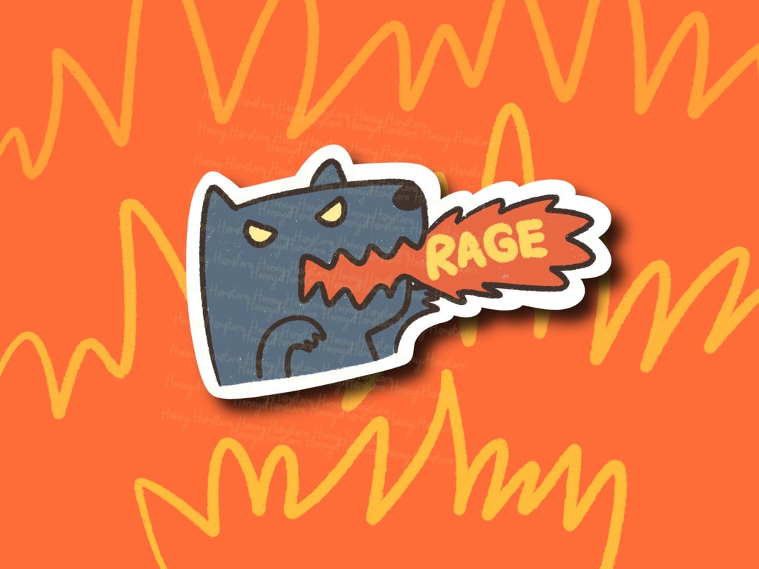 Rage Wolf Sticker | Funny Sticker | Gifts Under 10 | Water Resistant ...