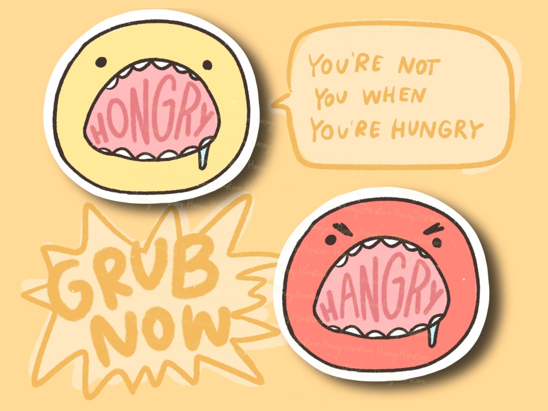 Hongry Hangry Sticker | Funny Sticker | Gifts Under 10 | Water ...