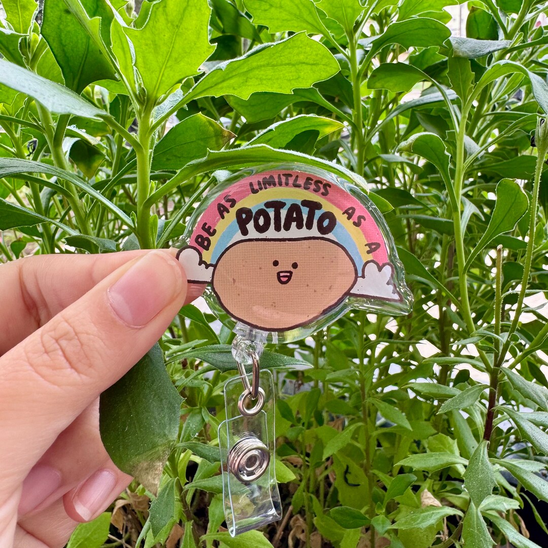 Limitless Potato Badge Reel With ID Belt Clip Cute Design Acrylic for ...