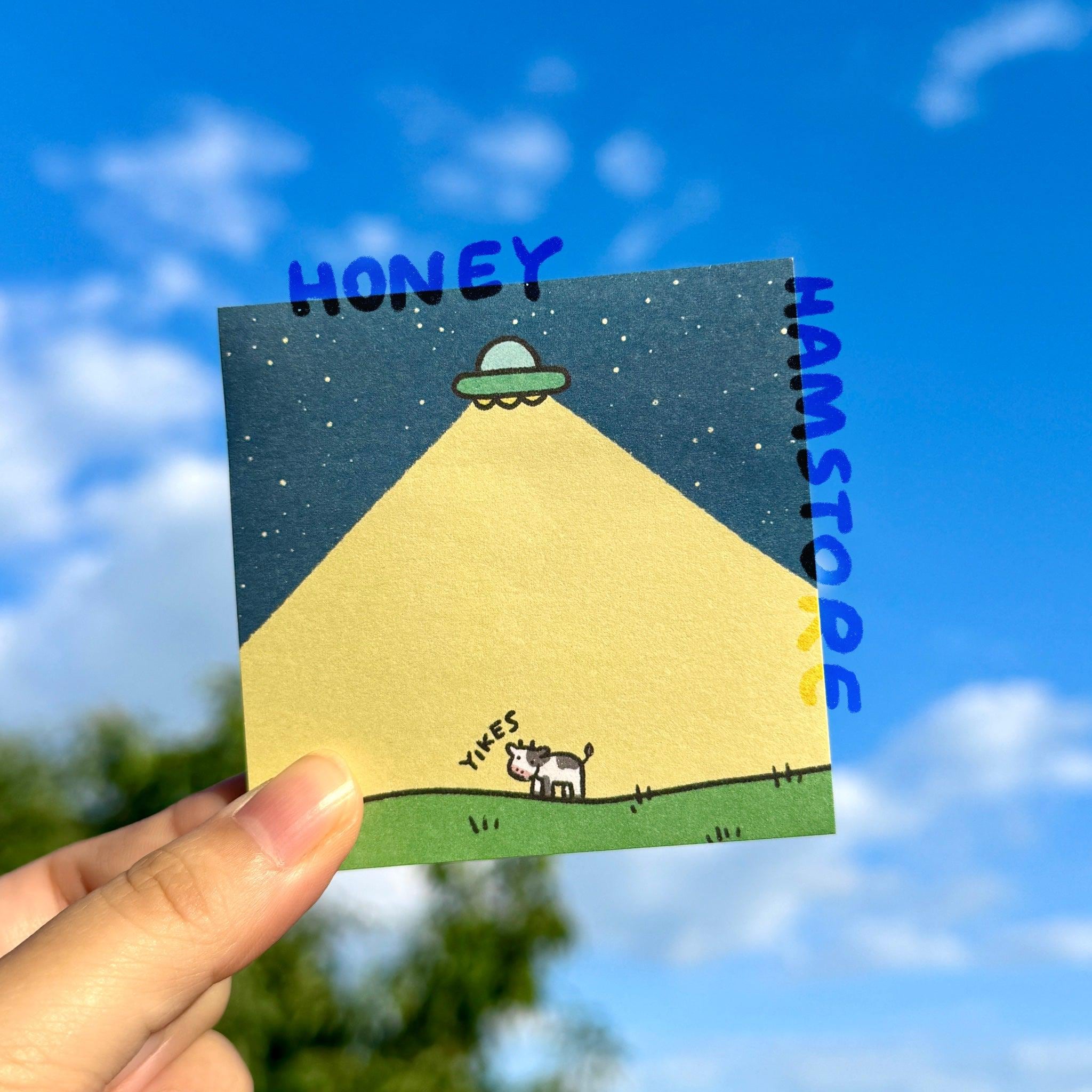 UFO Cow Alien | Funny Cute Sticky Note | Gifts Under 10 | Novelty ...