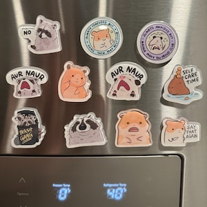 Raccoon Aur Naur | Funny Cute Acrylic Magnet | Gifts Under 10 | Novelty ...