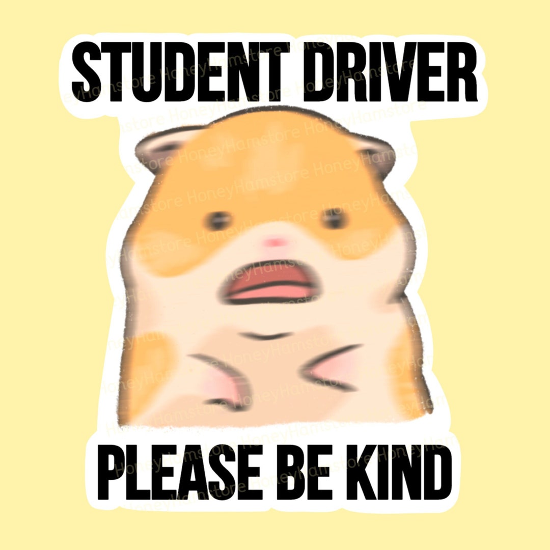 NEW [weather & Water Proof] Cute Hamster Meme Bumper Sticker | Nervous ...