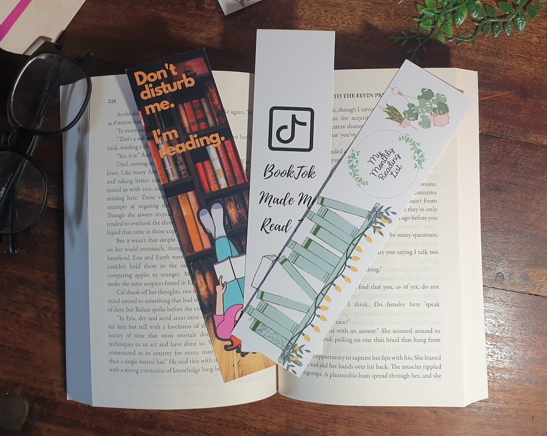 Set of 3 Bookmarks Including booktok Inspired Designs Gift for ...