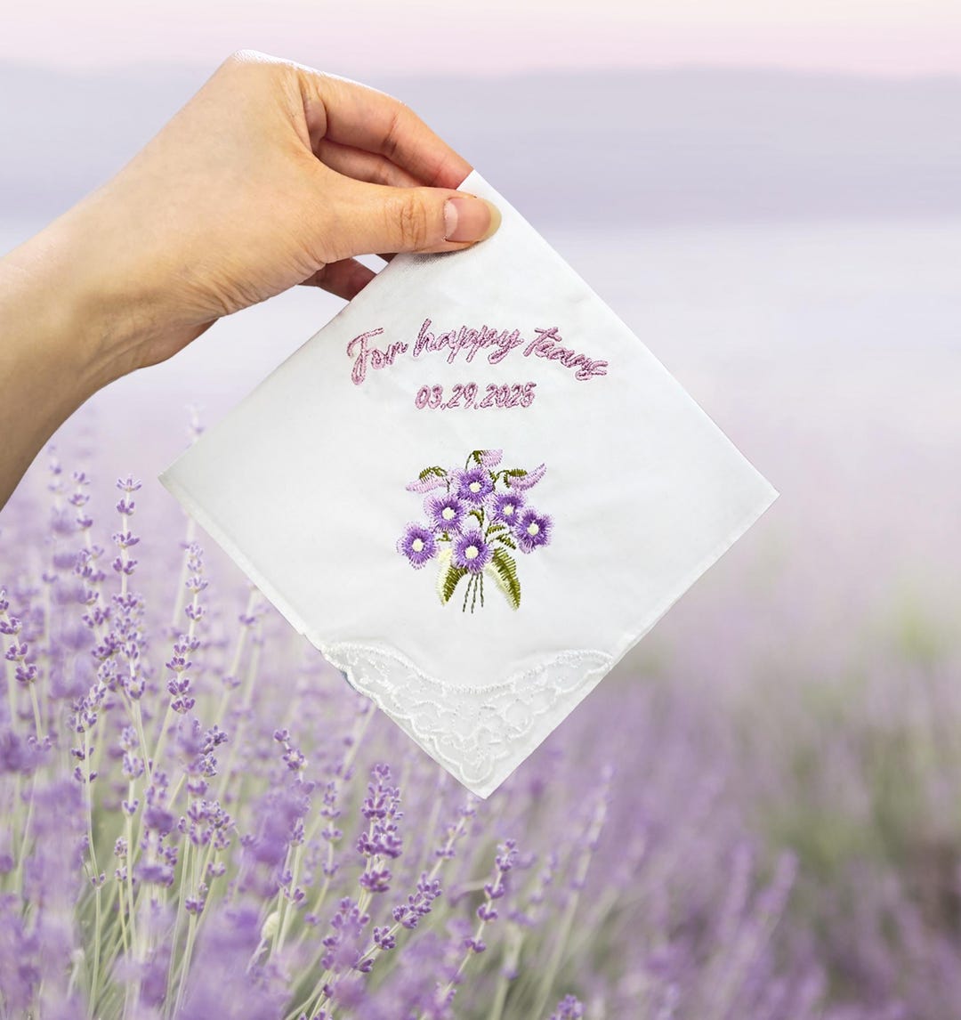 Wedding Handkerchief,embroidered Hankies,for Happy Tears,mother of the ...