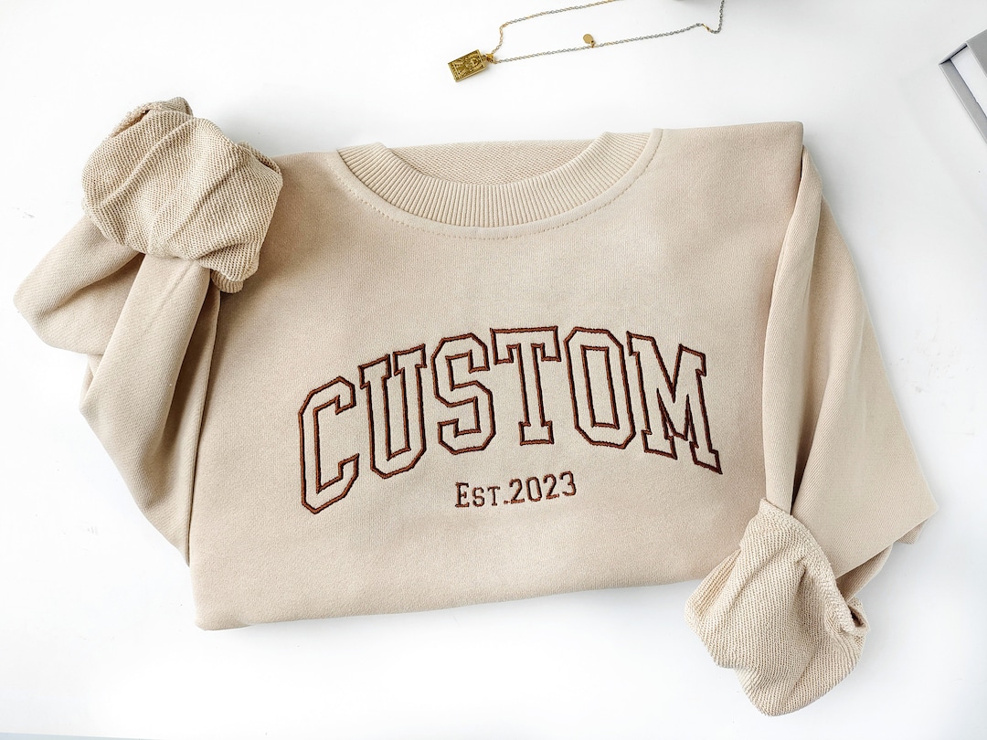 Custom Embroidered Varsity Sweatshirt,personalized Embroidered ...