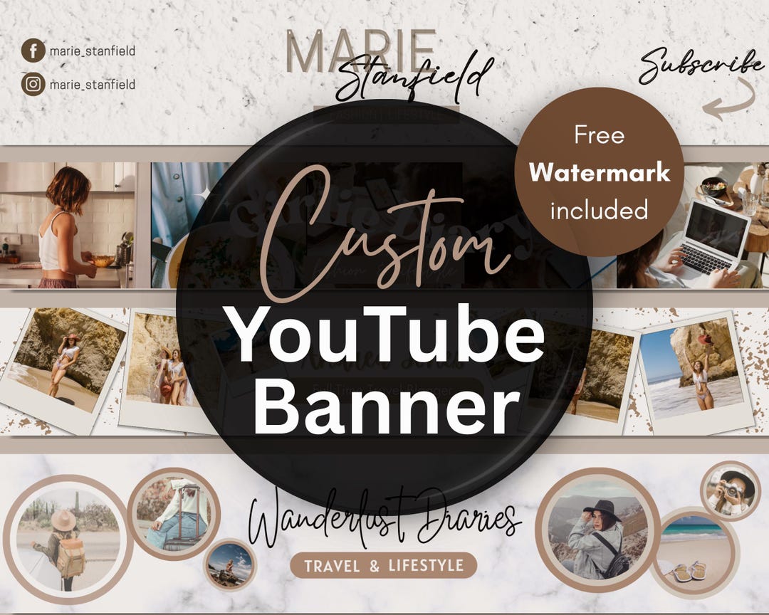Custom Youtube Channel Banner: Personalized Design for Vloggers - Etsy