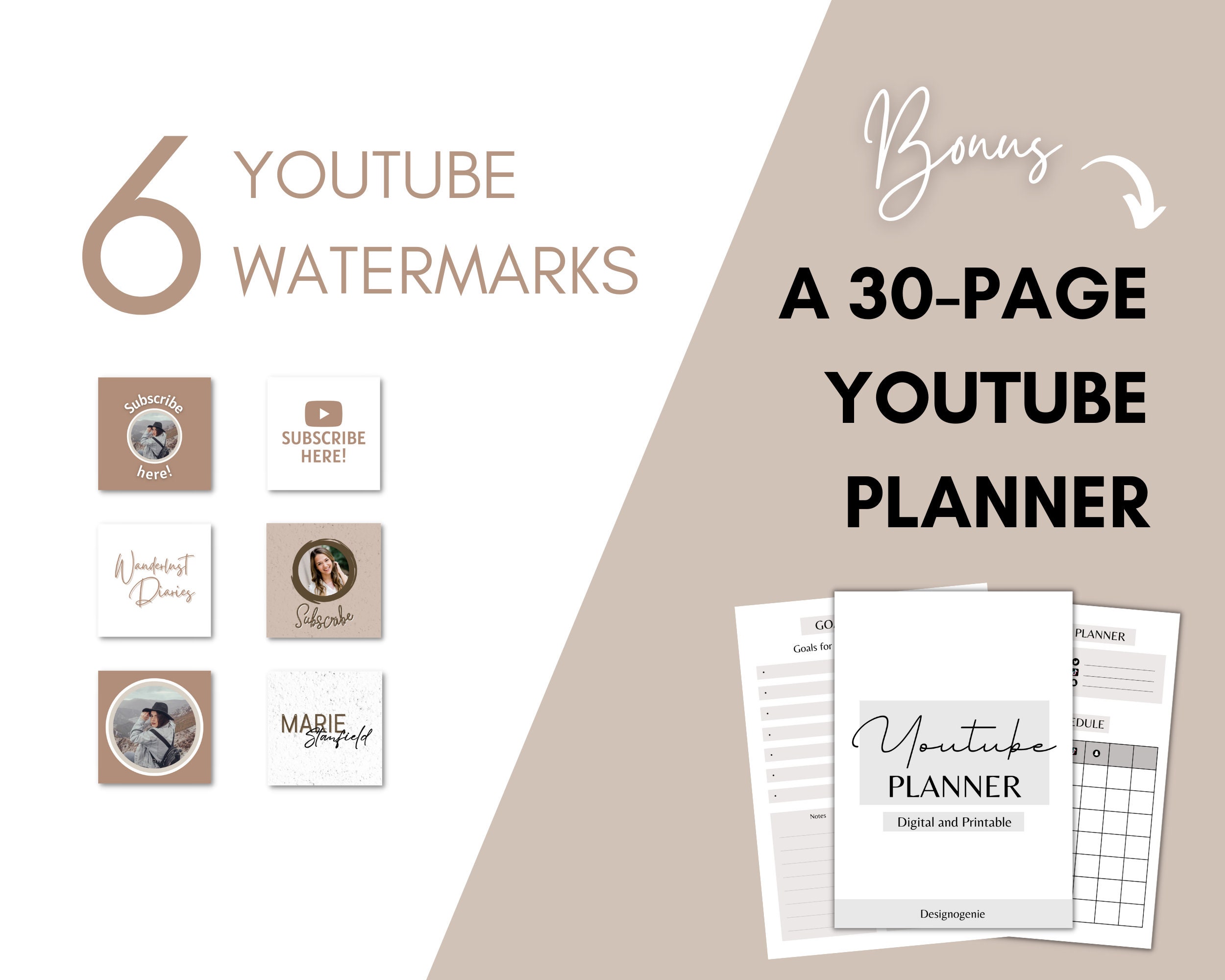 Youtube Branding Kit BUNDLE for Youtubers | Banners, Thumbnails, Intros ...