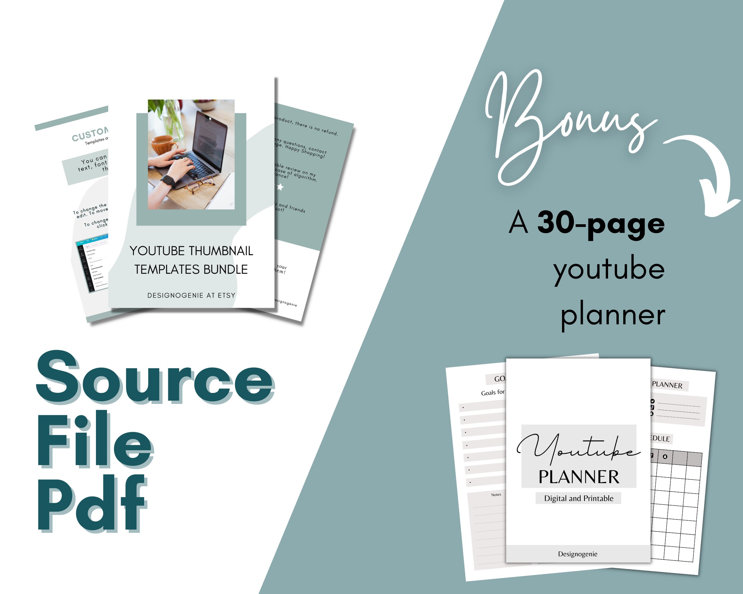 Youtube Thumbnail Templates Bundle, Youtube Branding Kit, Video ...