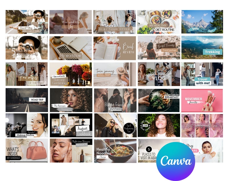 Buy 70 Youtube Thumbnail Templates Bundle Kit, Youtube Branding ...