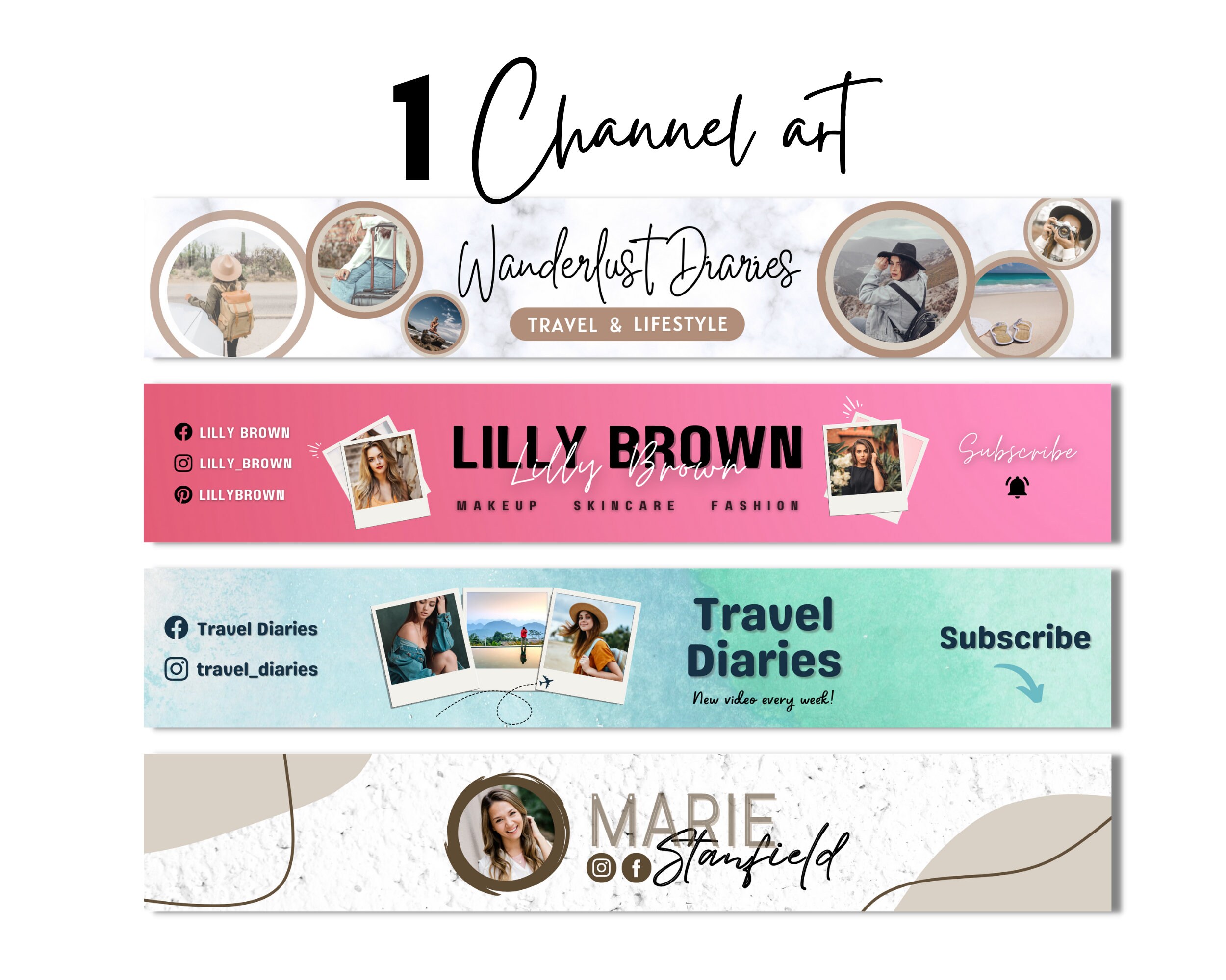 Custom Youtube Branding Kit, Personalized Youtube Channel Banner ...