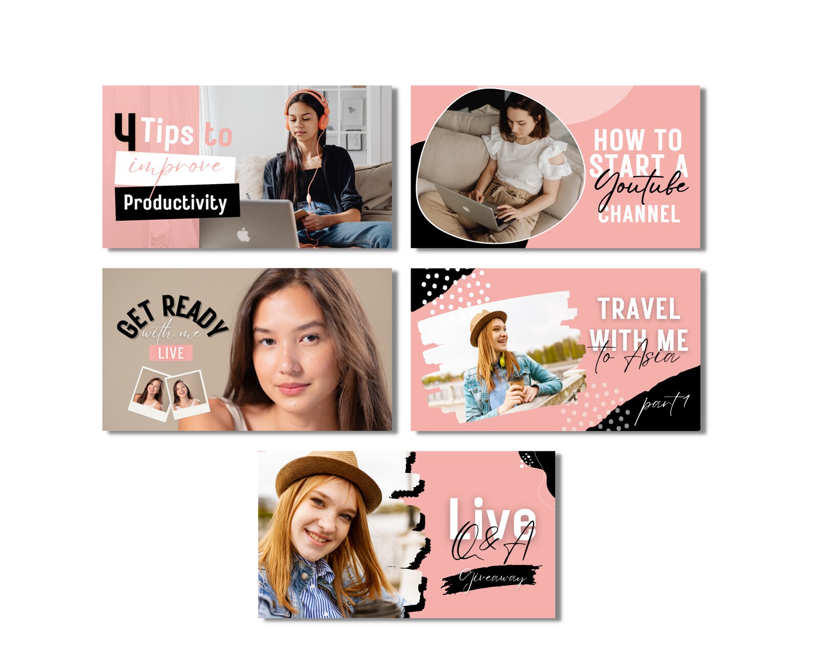 15 Youtube Thumbnail Templates Kit Canva Templates Youtube - Etsy