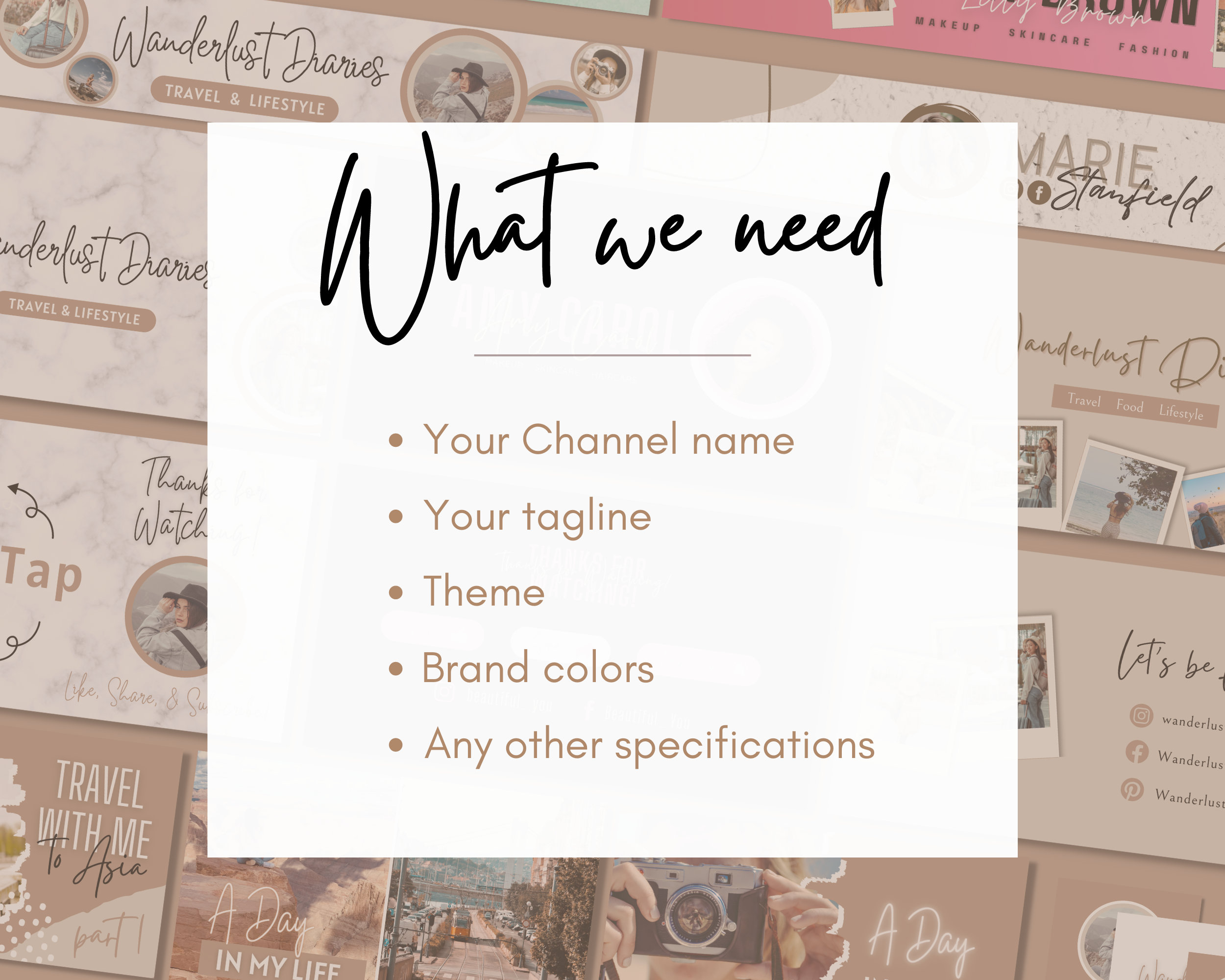 Custom Youtube Branding Kit, Personalized Youtube Channel Banner ...