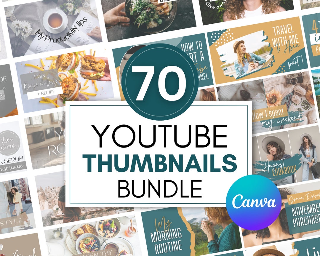 Youtube Thumbnail Templates Bundle, Youtube Branding Kit, Video ...