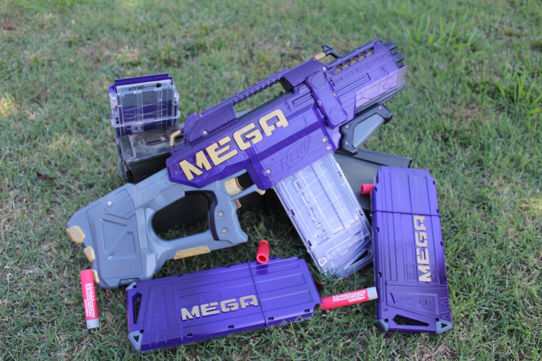 Nerf Mega Motorstryke "royal Omega" Paint & Lipo Mod W/4x 10 Dart ...