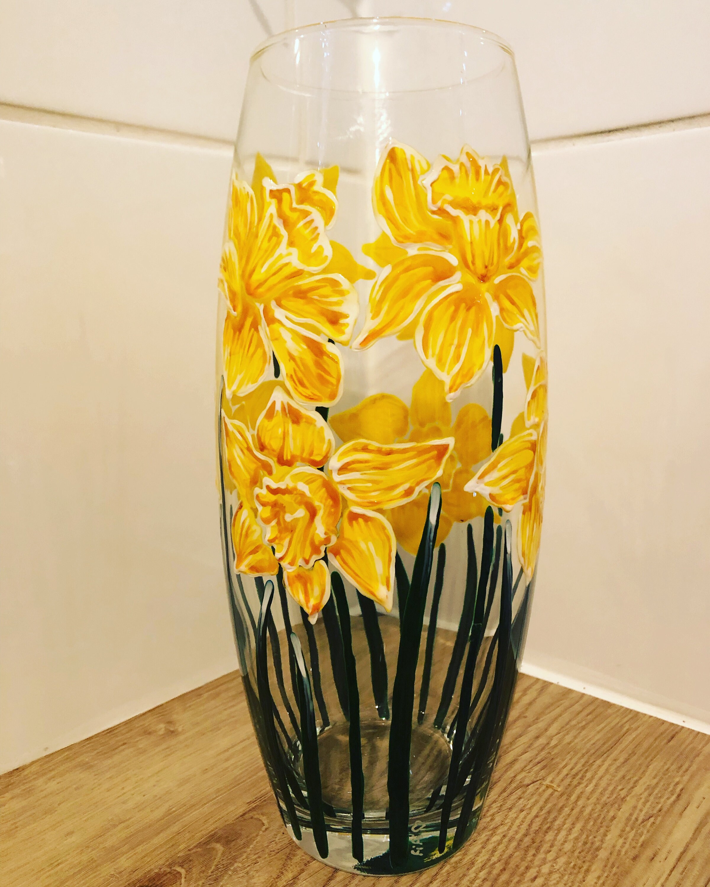 Vases Home Décor Hand Painted Vase Floral Daffodil Bullet Shape etna.com.pe