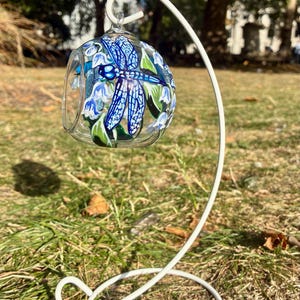 Hand Painted Tealight Holder / Lilly of the Valley / Dragonflies / May ...