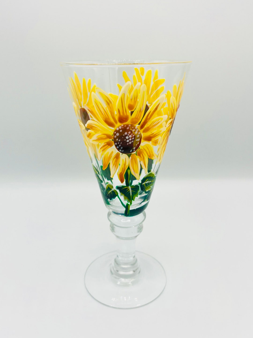 Hand Painted Cocktail Glass/ Sunflowers Design - Etsy