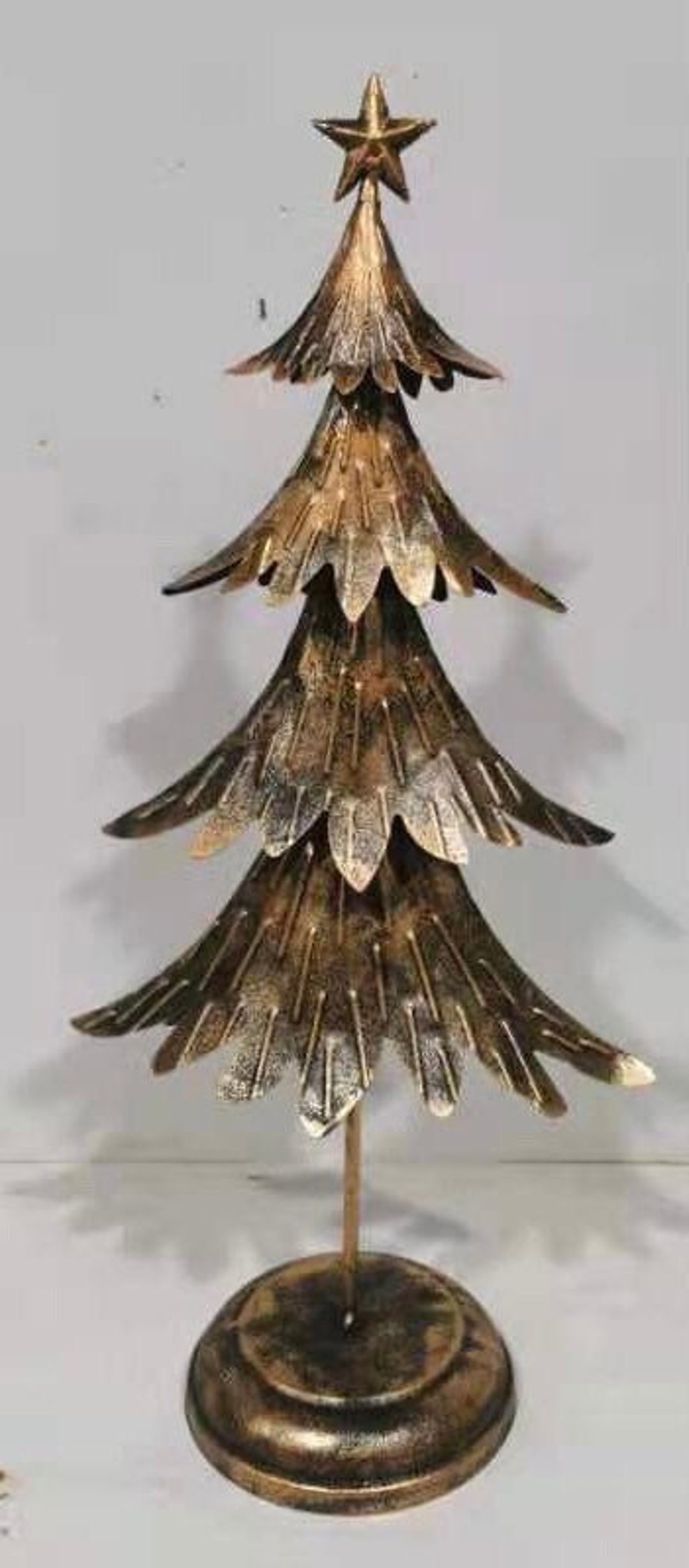 Handmade Bronze Metal Christmas Tree Ornament 19 X 11 X 41cm - Etsy UK