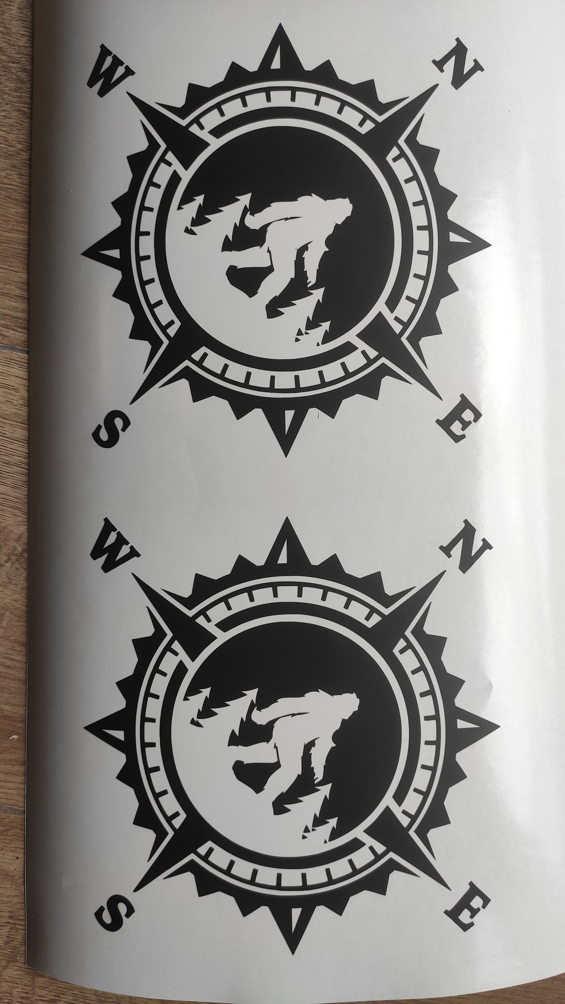 BIGFOOT Compass Vinyl Decal Sticker Compass Rose SASQUATCH - Etsy