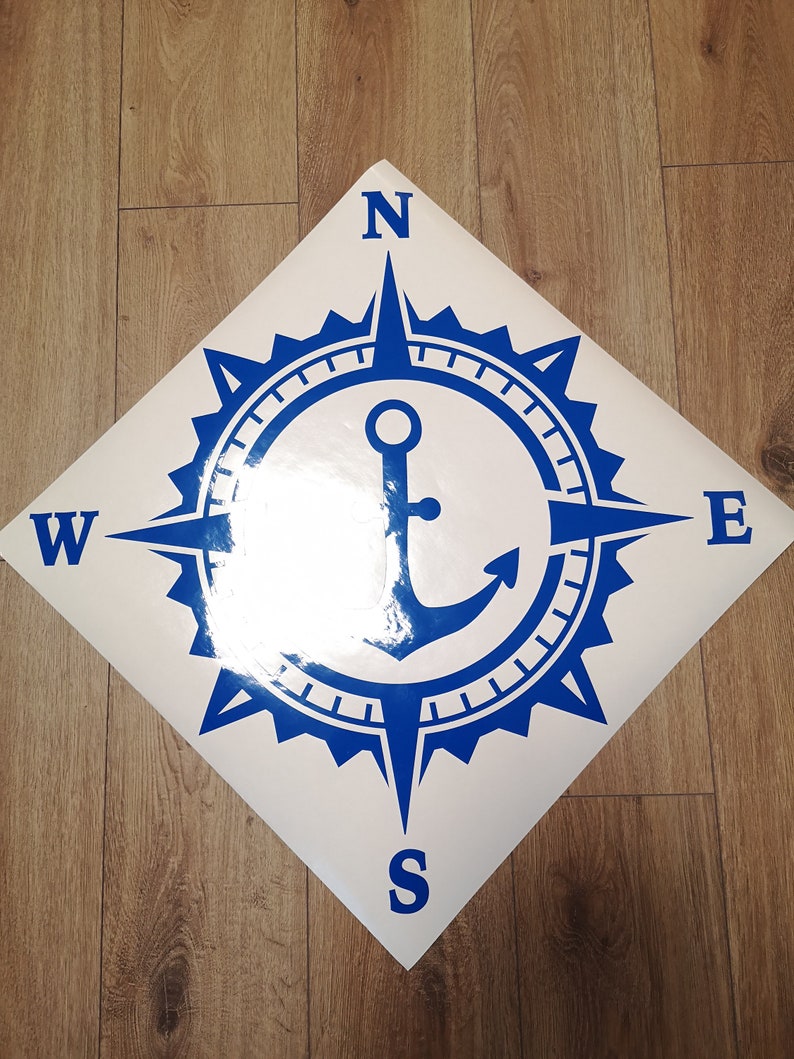 Anchor Compass Vinyl Decal Sticker Compass Rose Ship Captain - Etsy