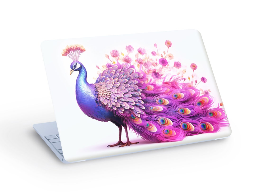 Pink PEACOCK LAPTOP SKIN Decal Sticker, Beautiful Peacock Design Laptop ...