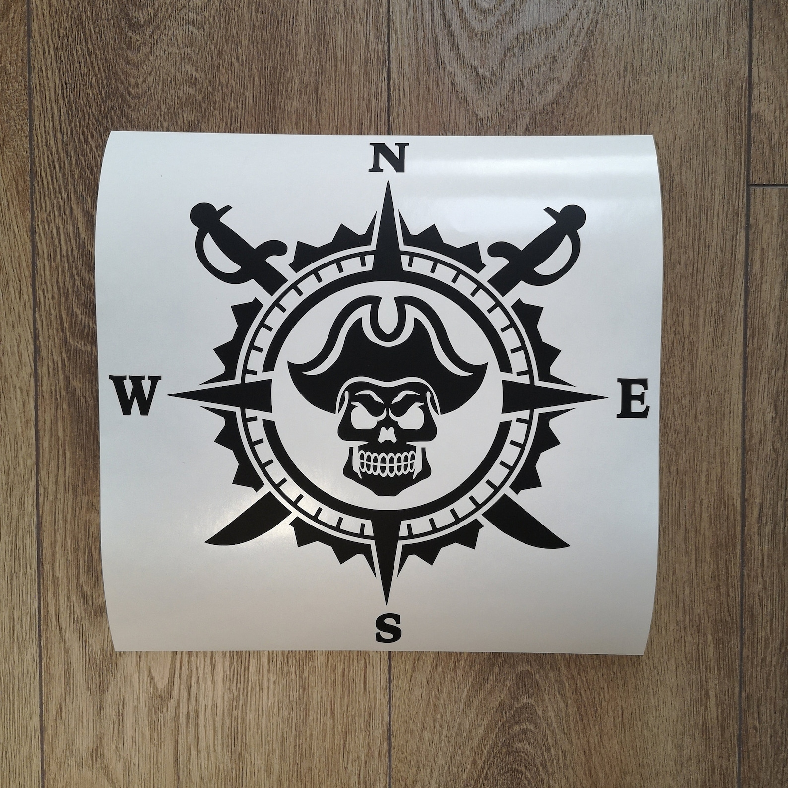 Pirate Skull Captain Compass Vinyl Decal Sticker Compass - Etsy