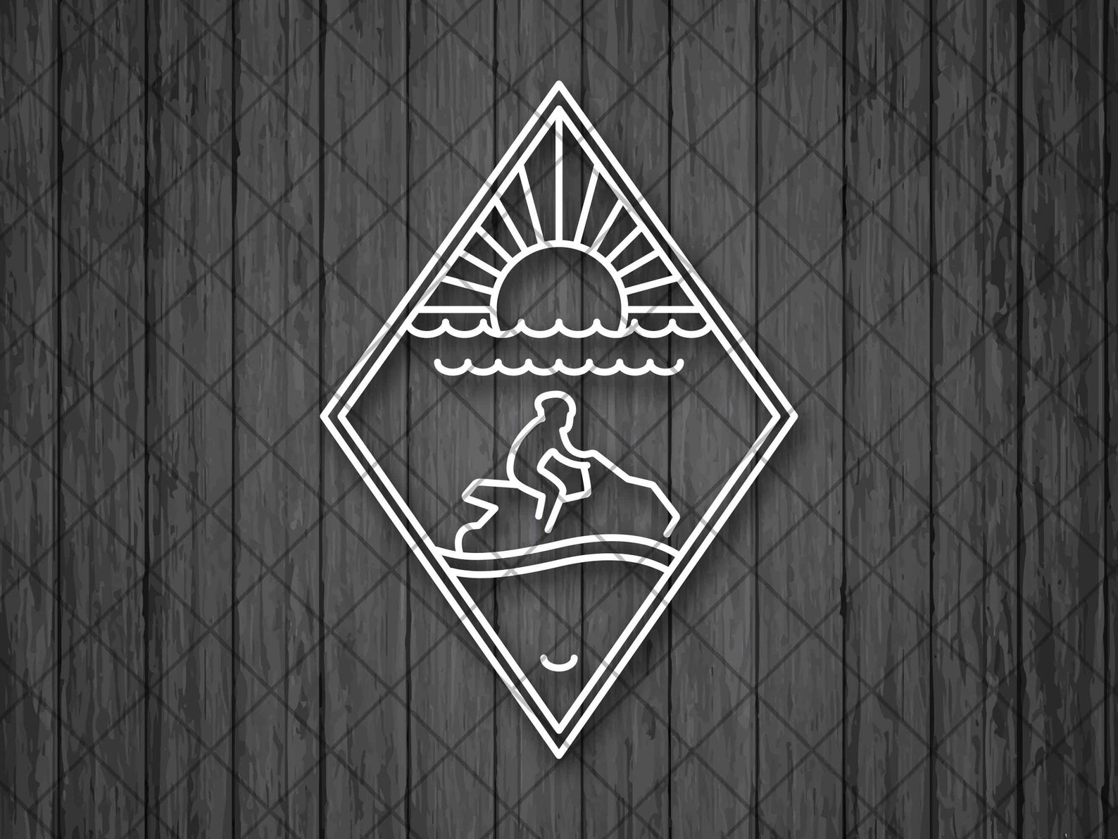 JET SKI Line Drawing Vinyl Decal Sticker, Jet Ski Decal, Jet Ski ...