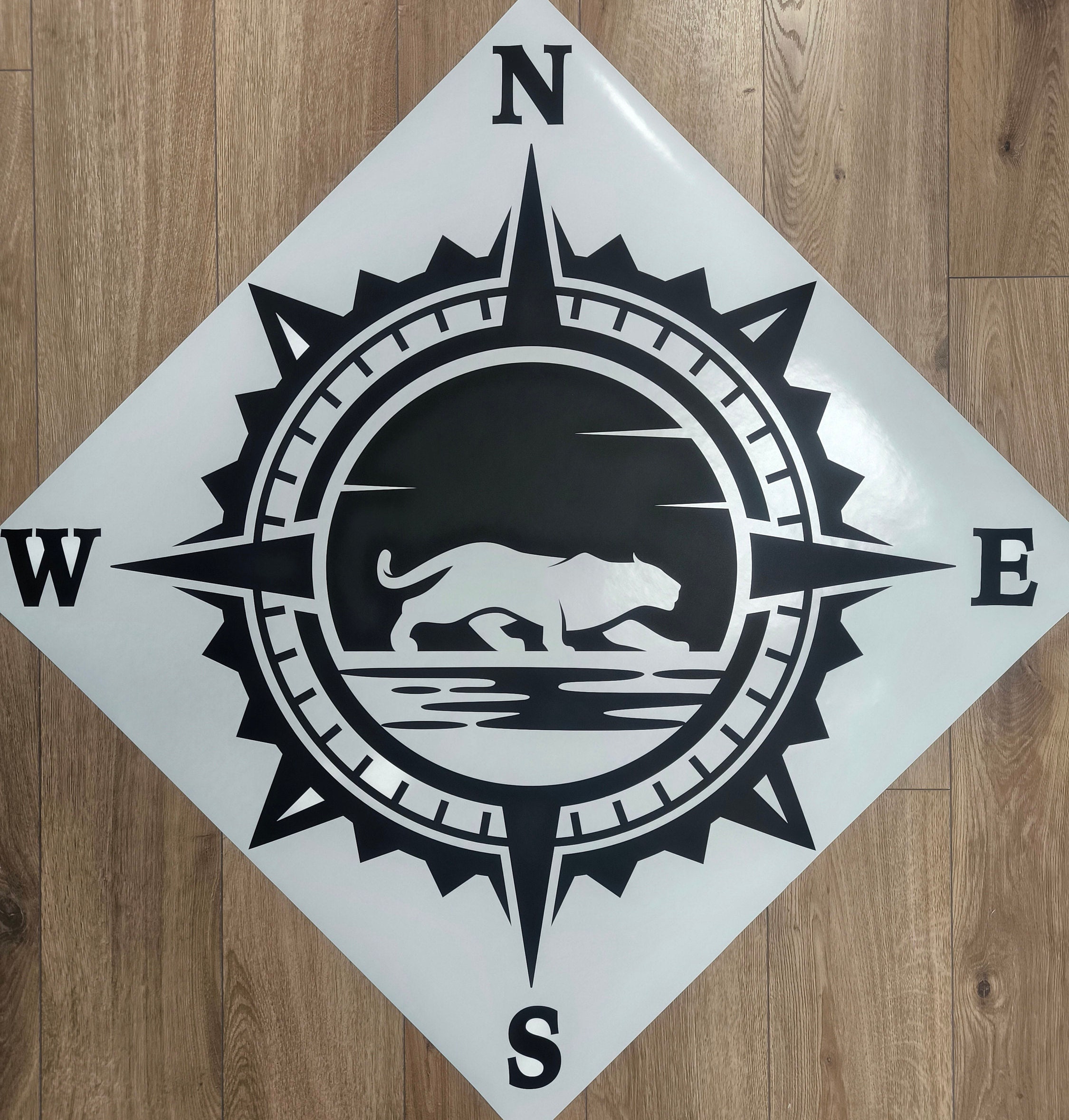 PANTHER Compass Vinyl Decal Sticker, Nature Decal, Puma Compass Rose ...