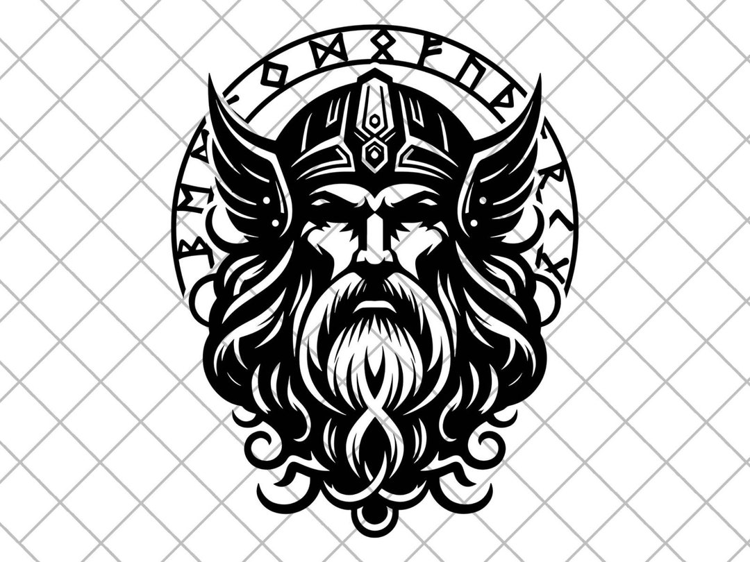 Viking Warrior God ODIN Vinyl Decal Sticker, God Thor Viking Mythology ...