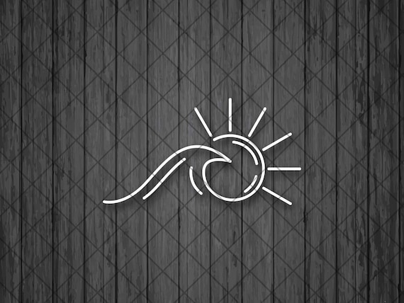 SUN WAVE Line Drawing Vinyl Decal Sticker Surf Truck Decal - Etsy