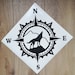 Mountain Wolf Compass Vinyl Decal Sticker, Compass Rose, Mountain Decal ...