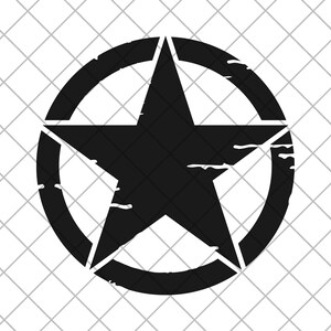 Distressed Military Star Vinyl Decal Sticker, 4x4 Trucks Cars Vinyl ...