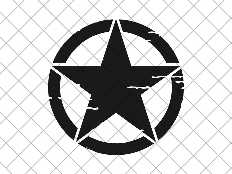 Distressed Military Star Vinyl Decal Sticker, 4x4 Trucks Cars Vinyl ...