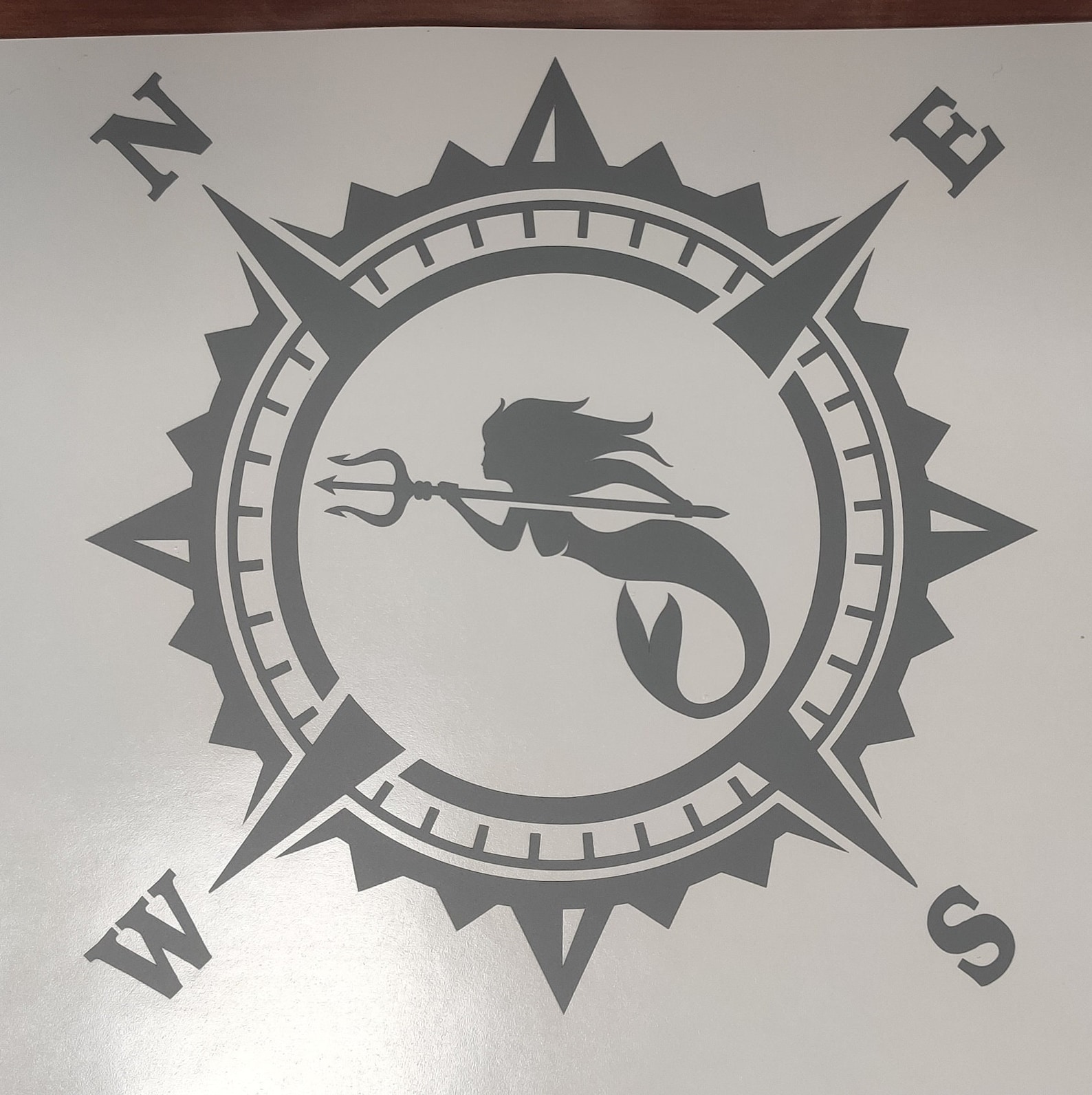 MERMAID Compass Vinyl Decal Sticker Sea Compass Rose Ocean - Etsy