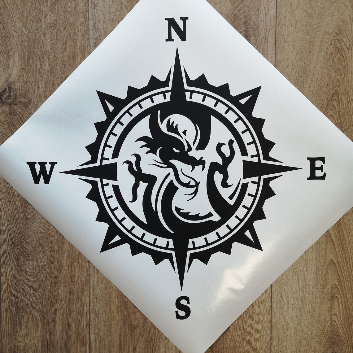 DRAGON Compass Vinyl Decal Sticker DRAGON Decal Compass Rose | Etsy