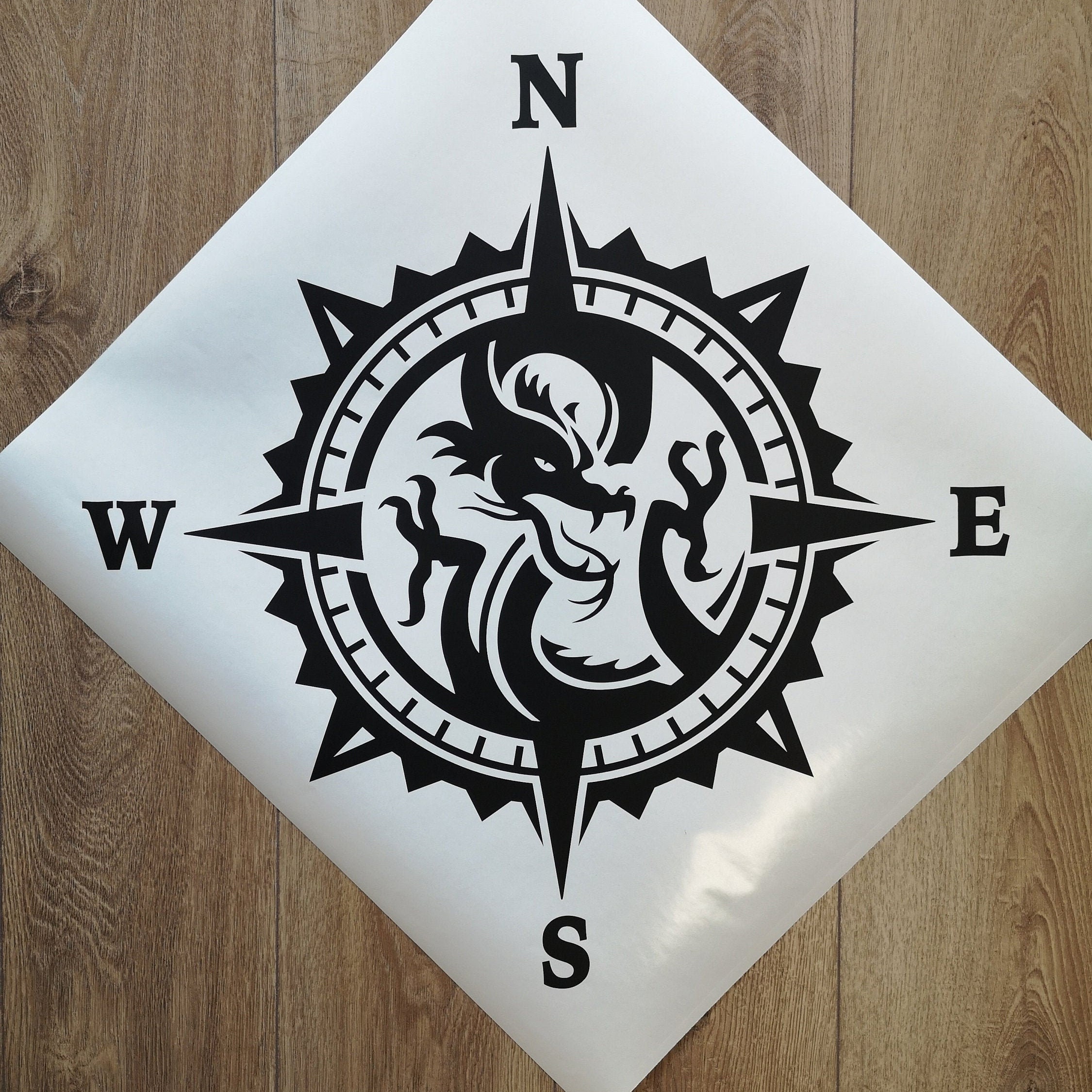 DRAGON Compass Vinyl Decal Sticker DRAGON Decal Compass Rose | Etsy