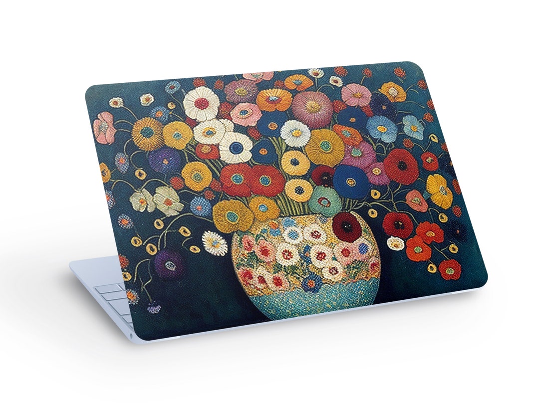 Beutifull Painted FLOWERS in Pot Laptop Skin, Flowers MacBook Skin ...