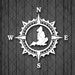 World Map Compass Vinyl Decal Sticker, Compass Rose, Mountain Decal ...