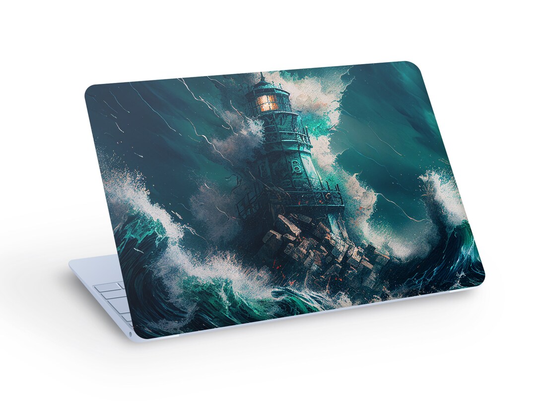 Old LIGHTHOUSE LAPTOP SKIN Decal Sticker, Lighthouse in a Storm Laptop ...