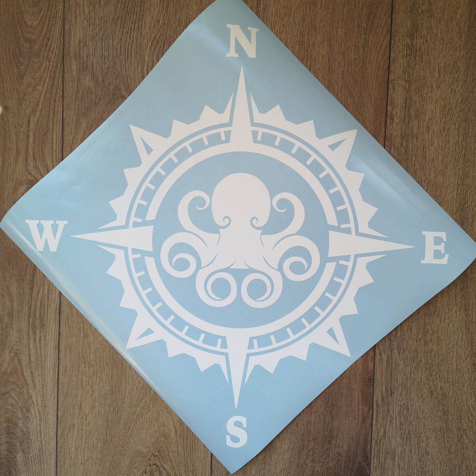 Octopus Compass Vinyl Decal Sticker Compass Rose Sailor | Etsy