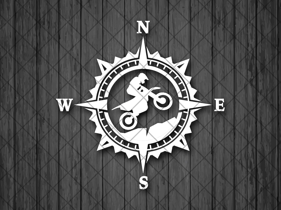 Dirt Bike Vinyl Decal Sticker, Compass Rose, Mountain Decal, Motorcycle ...
