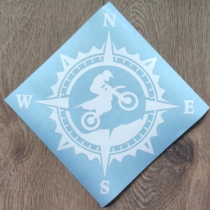 Dirt Bike Vinyl Decal Sticker, Compass Rose, Mountain Decal, Motorcycle ...