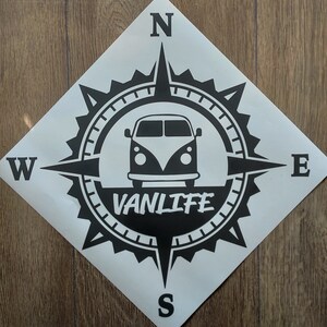 Vanlife Vinyl Decal Sticker, Van Life Hood Decal, Compass Rose Decal ...