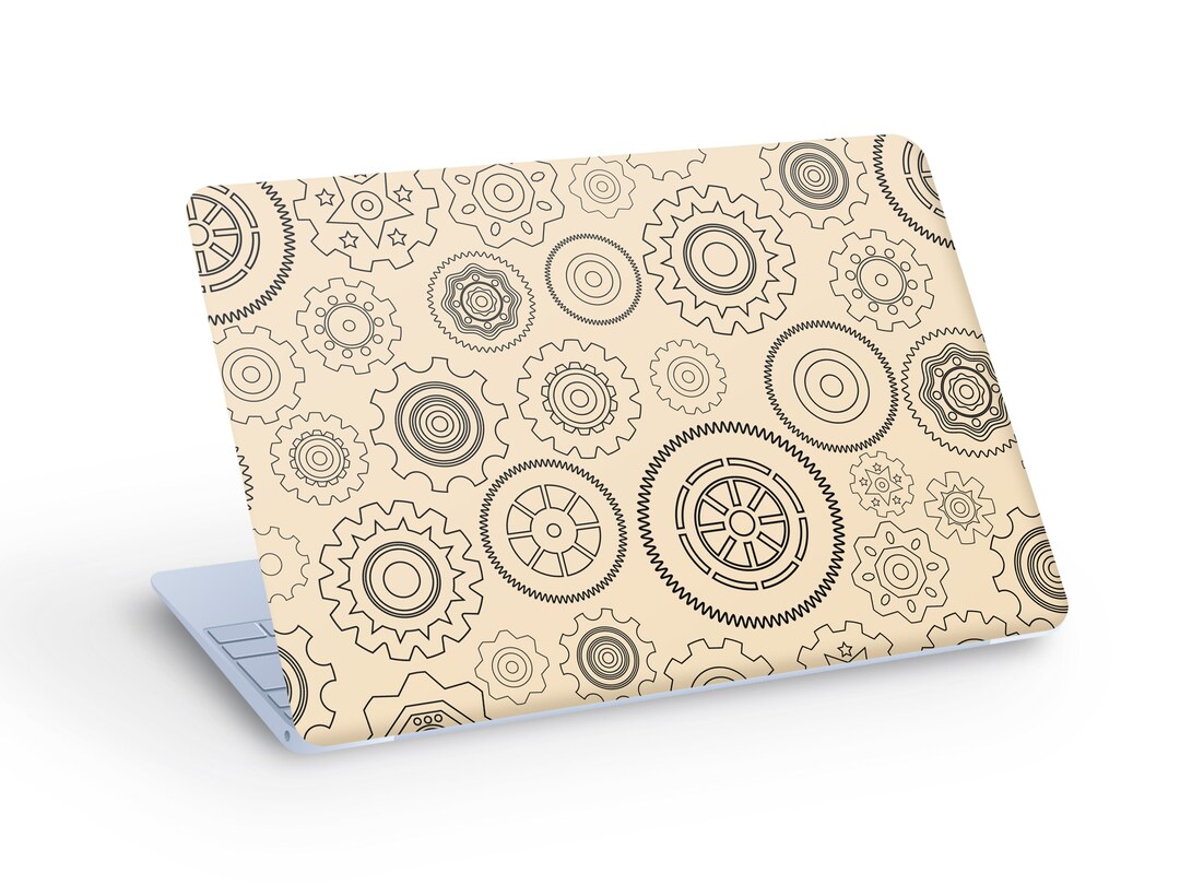 Gear Wheels Pattern LAPTOP Skin Decal Sticker, Mechanical Engineering ...