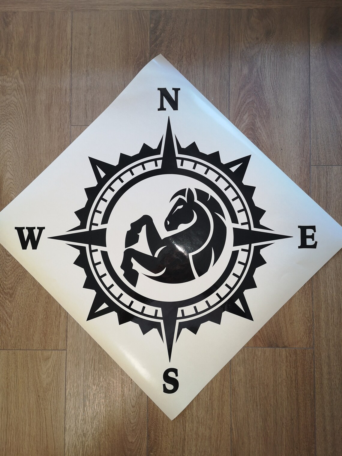 Wild Horse Compass Vinyl Decal Sticker Compass Rose Horse - Etsy