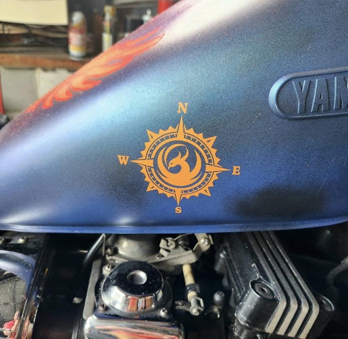 Phoenix Fire Bird Compass Vinyl Decal Sticker, Phoenix Decal, Compass ...